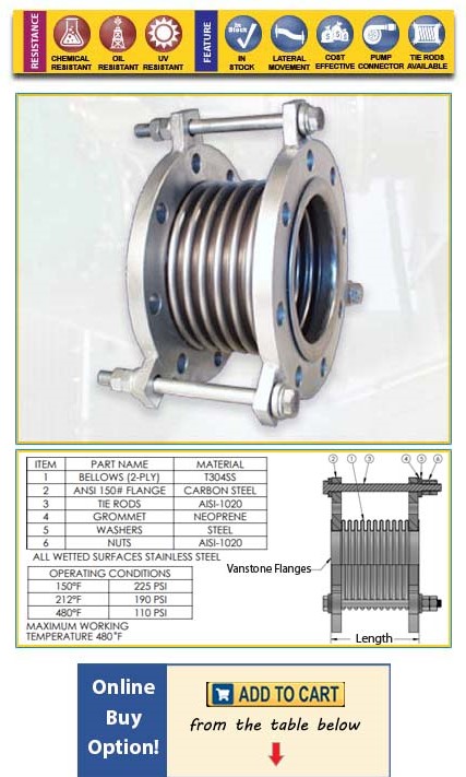 HOSECRAFT USA BELLOWS EXPANSION JOINT