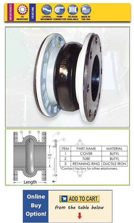 HOSECRAFT USA RUBBER SPOOL EXPANSION JOINT